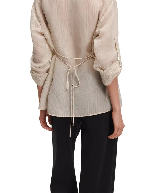 Rag & Bone Sonny Silk Notch Collar Blouse