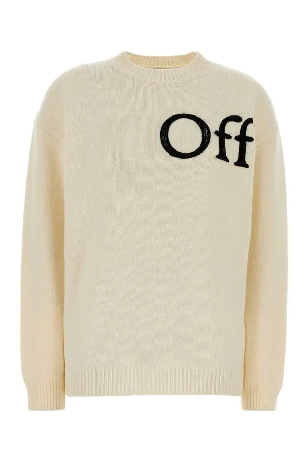 Off-White Ivory Wool Blend Sweater - White