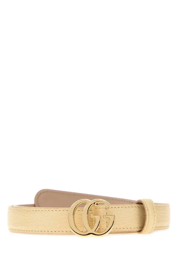 Gucci Pastel Leather Gg Marmont Belt - Yellow