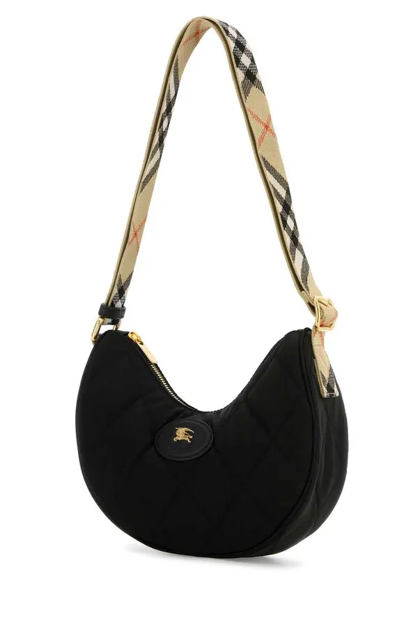 Burberry Nylon Horseshoe Crossbody Bag - Black