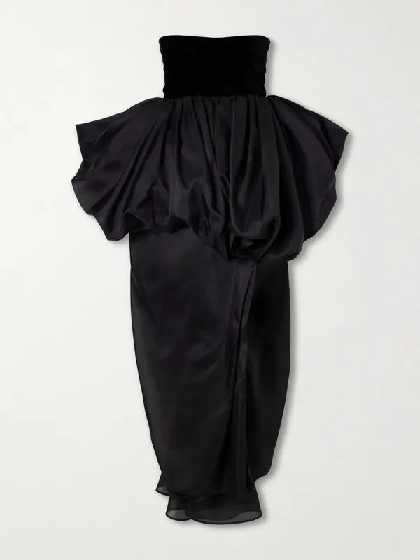 Khaite Bronte Draped Silk-organza Midi Dress