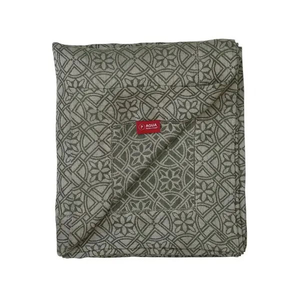 PATER ET FILIUS Olive Grove Giant Beach Throw The Rivage Linen Collection - Green