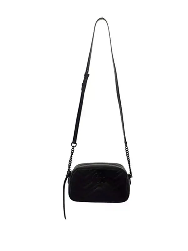 Gucci 2016-2026 Mini Gg Marmont Matelasse Leather Monochrome Crossbody Bag - Black