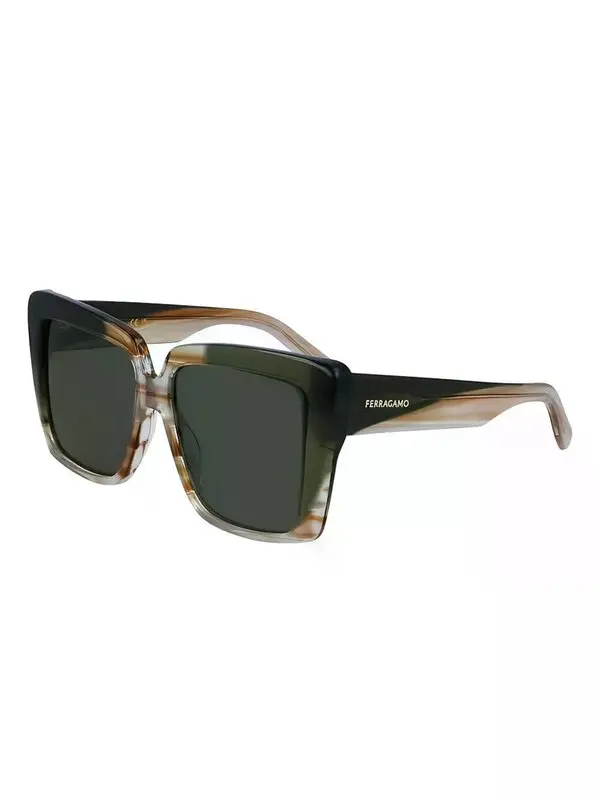 FERRAGAMO Striped Cat-eye Sunglasses