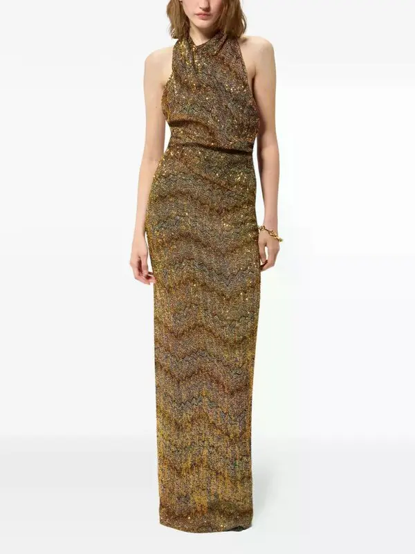 Missoni Sequin-embellished Halterneck Dress