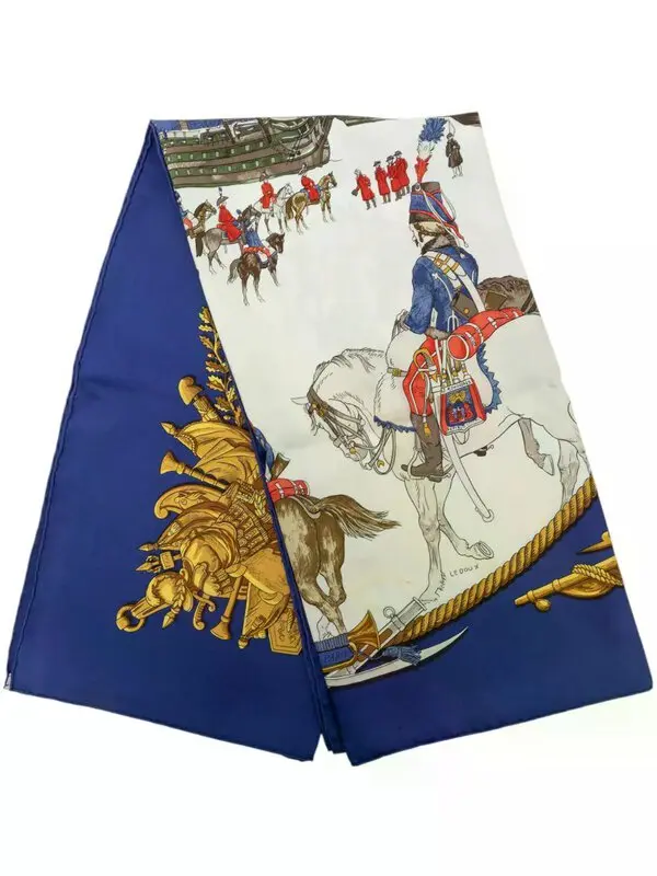 Hermès 20th Century Marine Et Cavalerie Silk Scarf Scarves