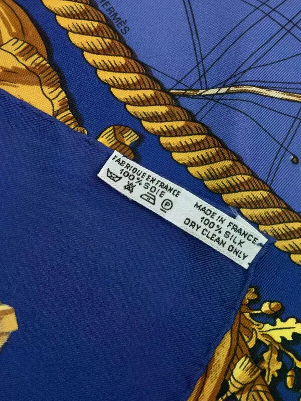 Hermès 20th Century Marine Et Cavalerie Silk Scarf Scarves