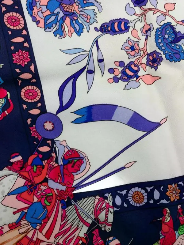 Hermès 20th Century Fantaisies Indiennes Silk Scarf 90 Scarves - Blue