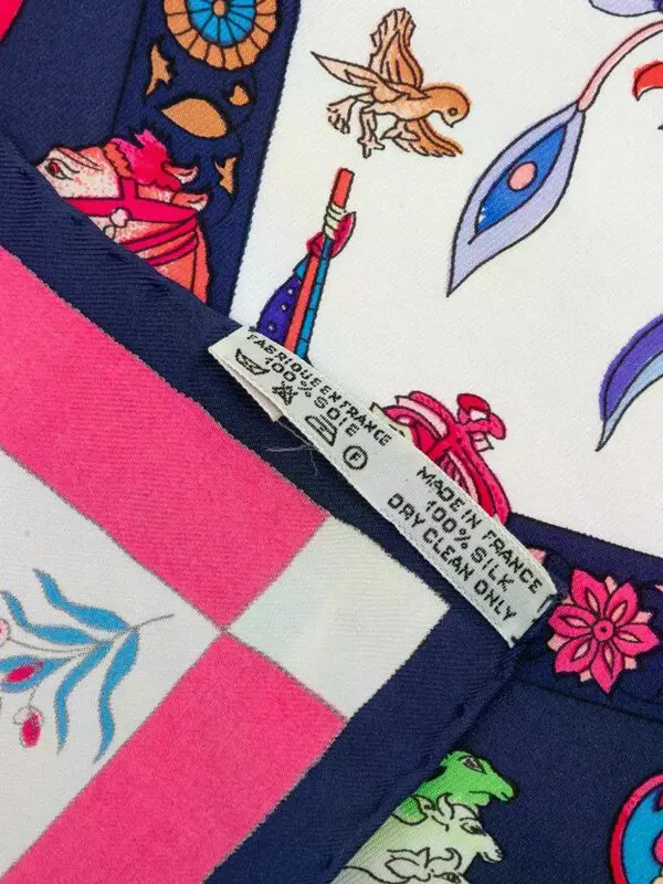 Hermès 20th Century Fantaisies Indiennes Silk Scarf 90 Scarves - Blue