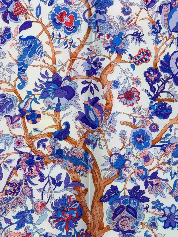Hermès 20th Century Fantaisies Indiennes Silk Scarf 90 Scarves - Blue