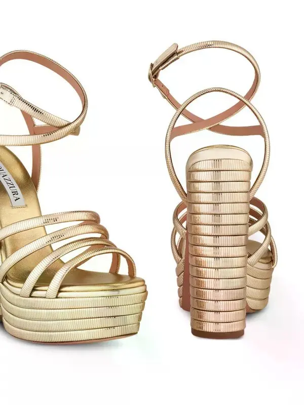 AQUAZZURA Heatwave Sandals Plateau 140 - Gold