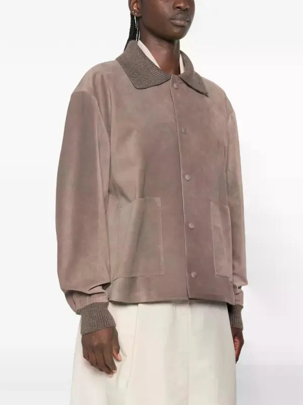JW Anderson Suede Ribbed-trim Jacket