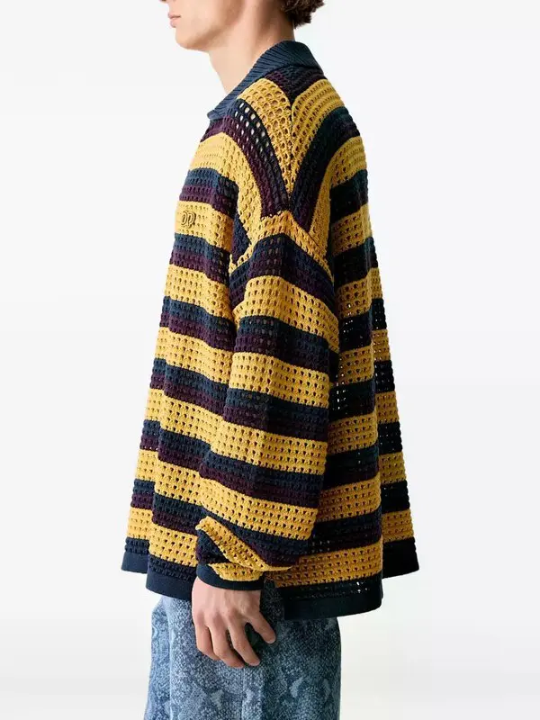 DAILY PAPER Striped Open-knit Sweater