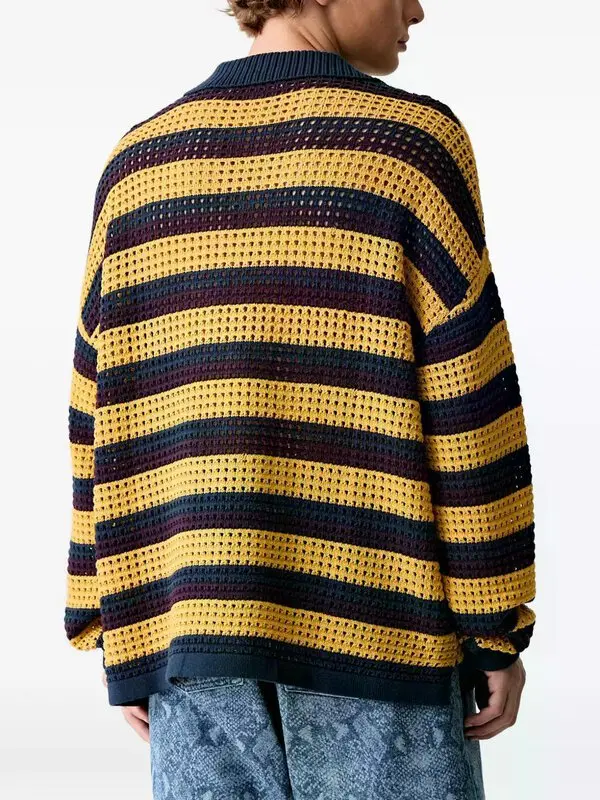 DAILY PAPER Striped Open-knit Sweater