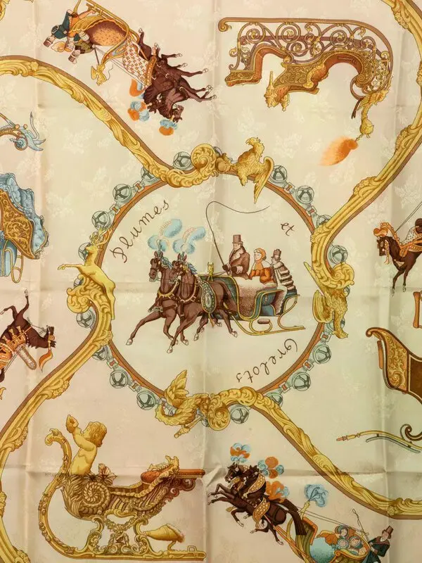 Hermès 1990-2010 Plumes Et Grelots Silk Scarf 90 Scarves