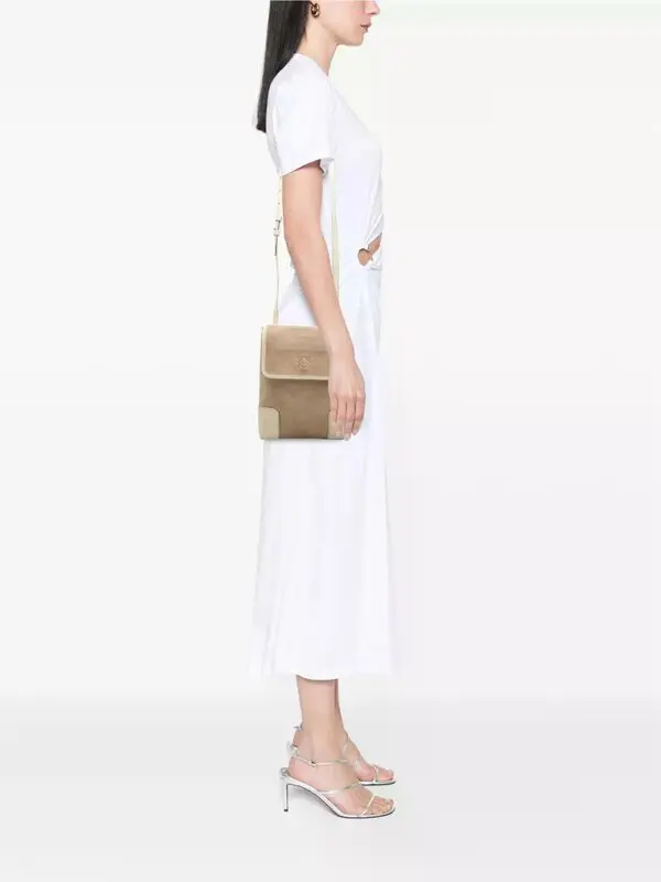 Loewe 2003 Suede Anagram Crossbody Bag - Neutrals