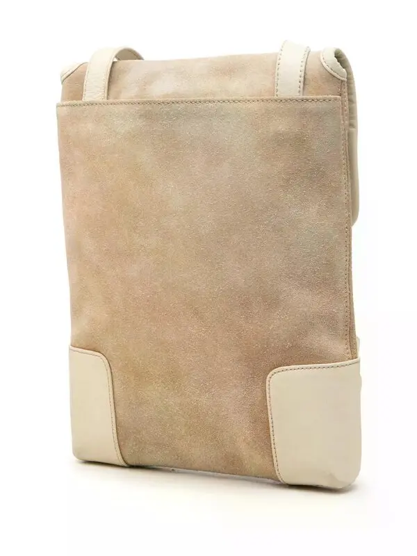Loewe 2003 Suede Anagram Crossbody Bag - Neutrals