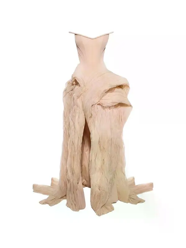 GEMY MAALOUF Corset-style Ruffled Dress - Neutrals