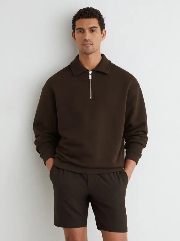 REISS Deck Drawstring Chino Shorts - Brown