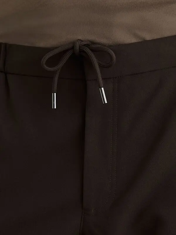 REISS Deck Drawstring Chino Shorts - Brown