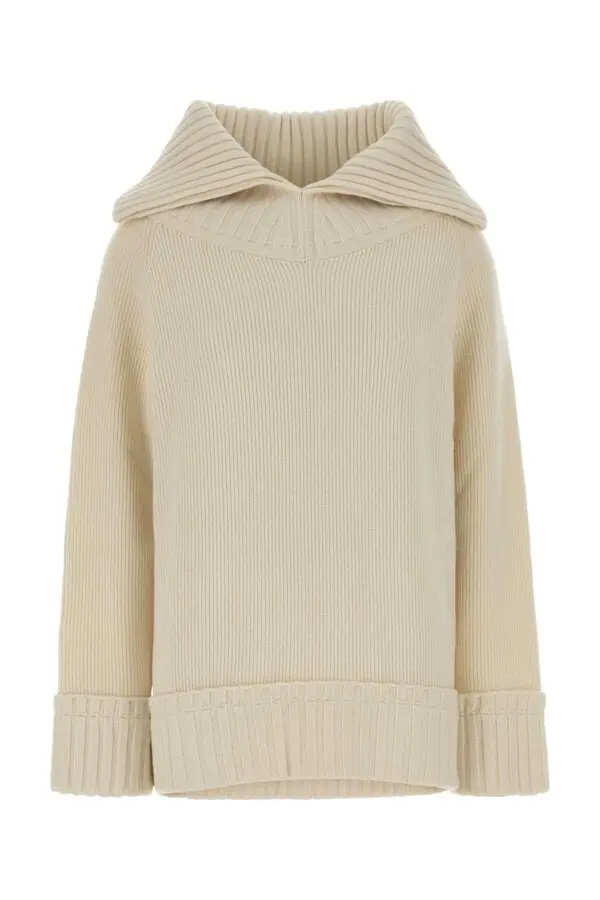 Victoria Beckham Cream Wool Blend Sweater - Yellow