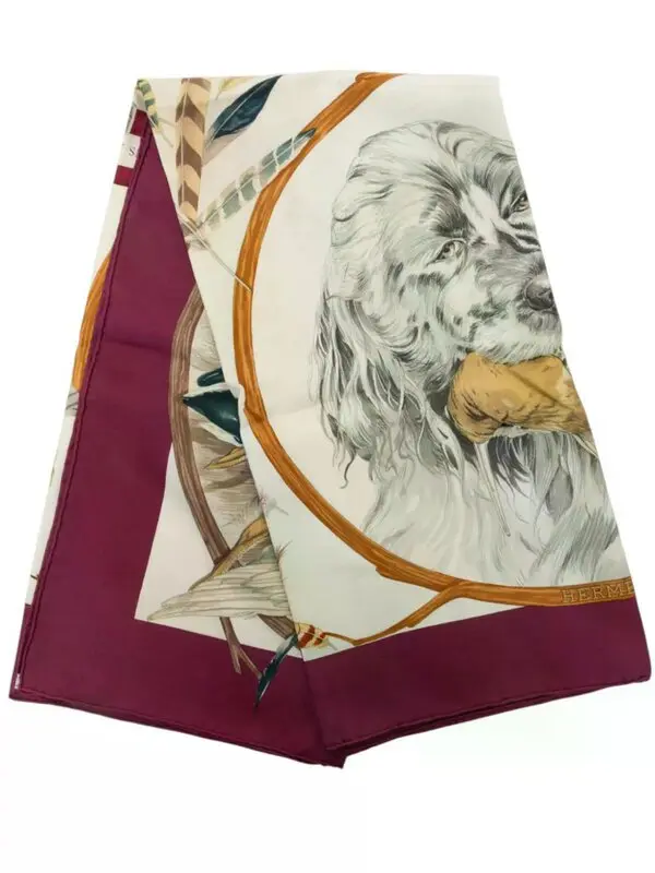 Hermès 1980-2010 Chiens Au Rapport Carre Silk Scarf 90 Scarves - Multicolour