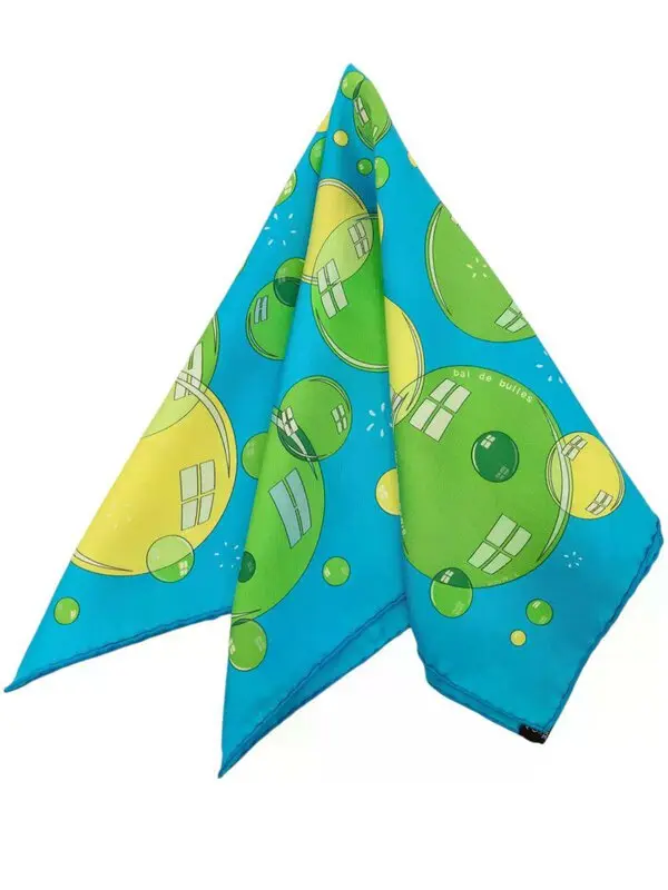 Hermès 2000-2026 Bal De Bulles Silk Scarf 45 Scarves - Blue