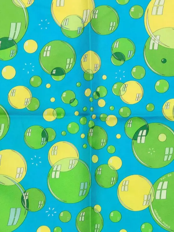 Hermès 2000-2026 Bal De Bulles Silk Scarf 45 Scarves - Blue