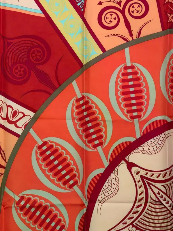 Hermès 2010-2026 Geometrie Cretoise Silk Scarf 90 Scarves - Brown
