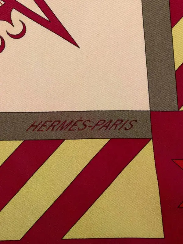 Hermès 2010-2026 Geometrie Cretoise Silk Scarf 90 Scarves - Brown