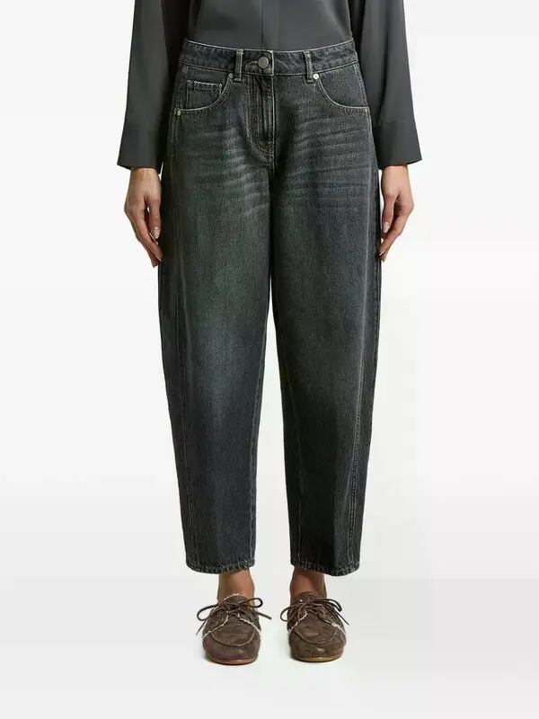 Peserico Faded-effect Barrel-leg Jeans