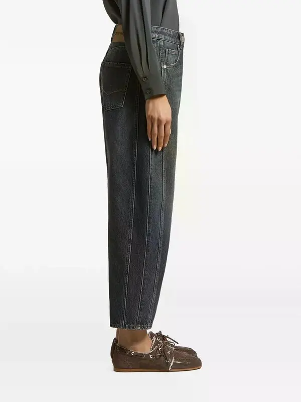 Peserico Faded-effect Barrel-leg Jeans