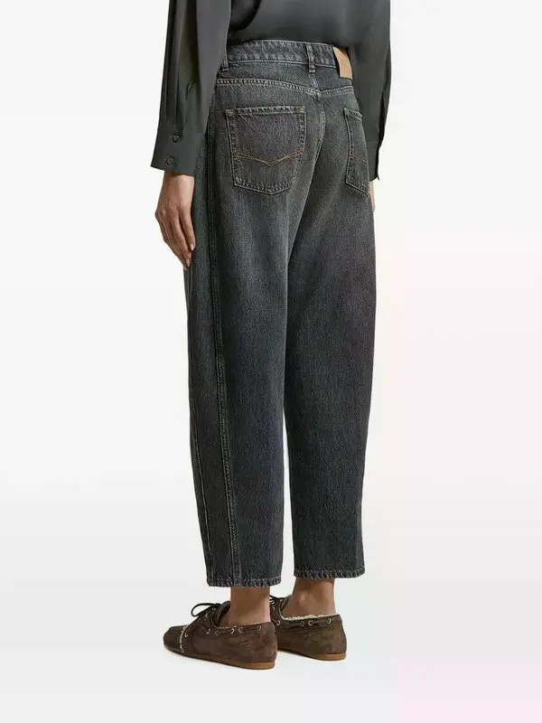Peserico Faded-effect Barrel-leg Jeans