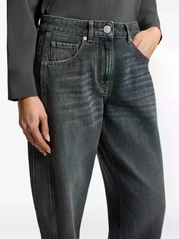 Peserico Faded-effect Barrel-leg Jeans