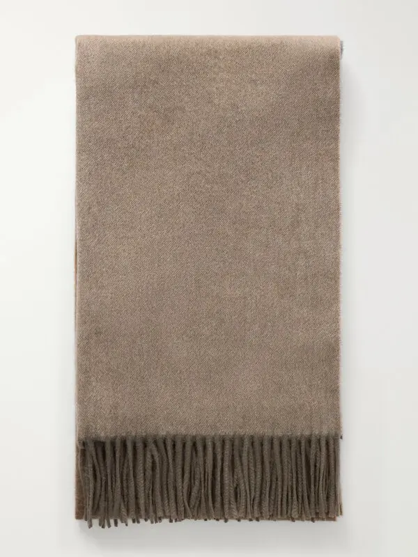 Johnstons Of Elgin Umbra Fringed Cashmere Scarf - Neutrals