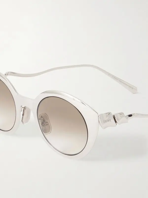 Loewe Coil Round-frame -tone Metal Sunglasses - Silver