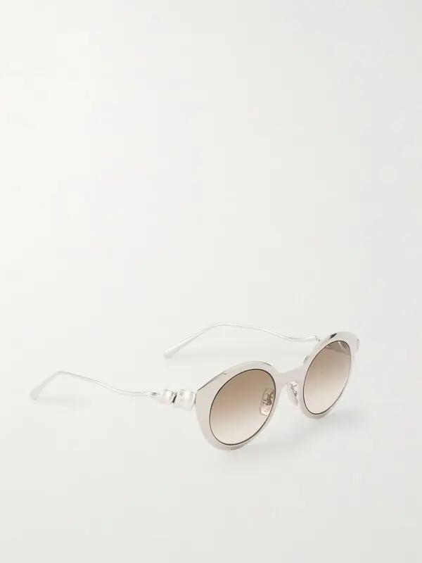 Loewe Coil Round-frame -tone Metal Sunglasses - Silver