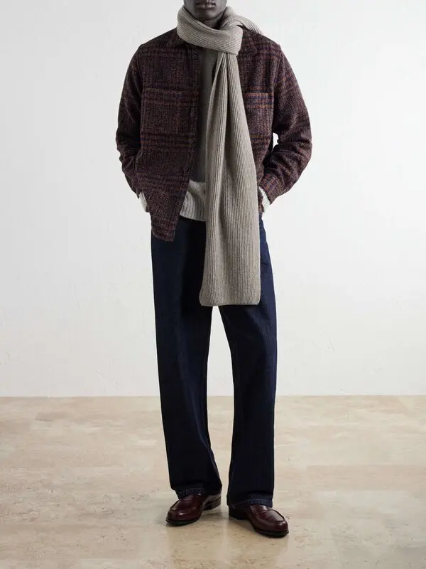 Johnstons Of Elgin Ribbed Cashmere Scarf