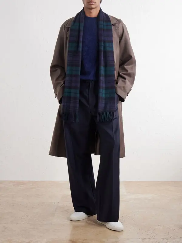 Johnstons Of Elgin Checked Cashmere Scarf