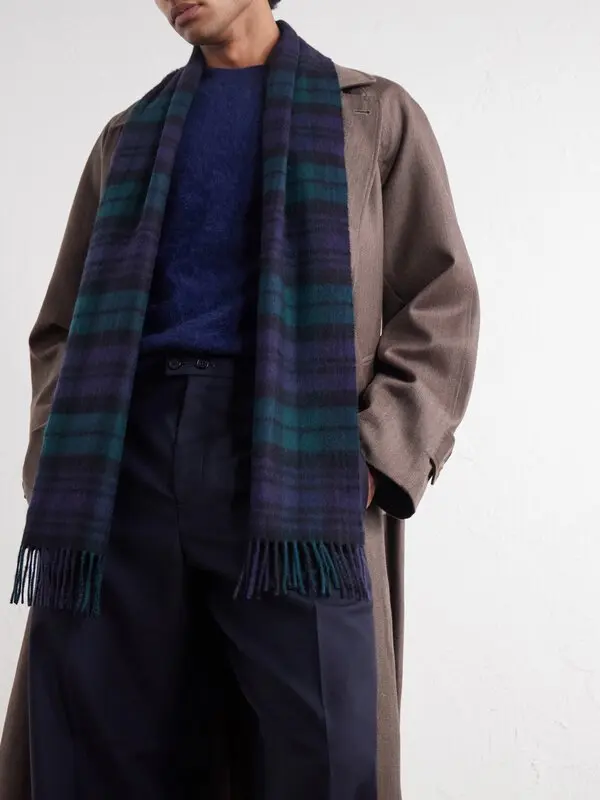 Johnstons Of Elgin Checked Cashmere Scarf