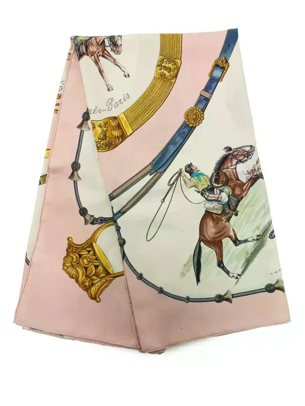 Hermès 1990-2010 Pampa Silk Scarf 90 Scarves - Pink