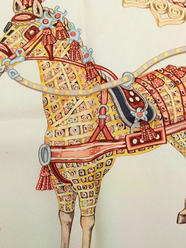 Hermès 1980-2000 Paperoles Silk Scarf 90 Scarves