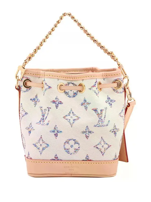 LOUIS VUITTON 2021-2026 Monogram Jacquard Nano Noe Bucket Bag - White