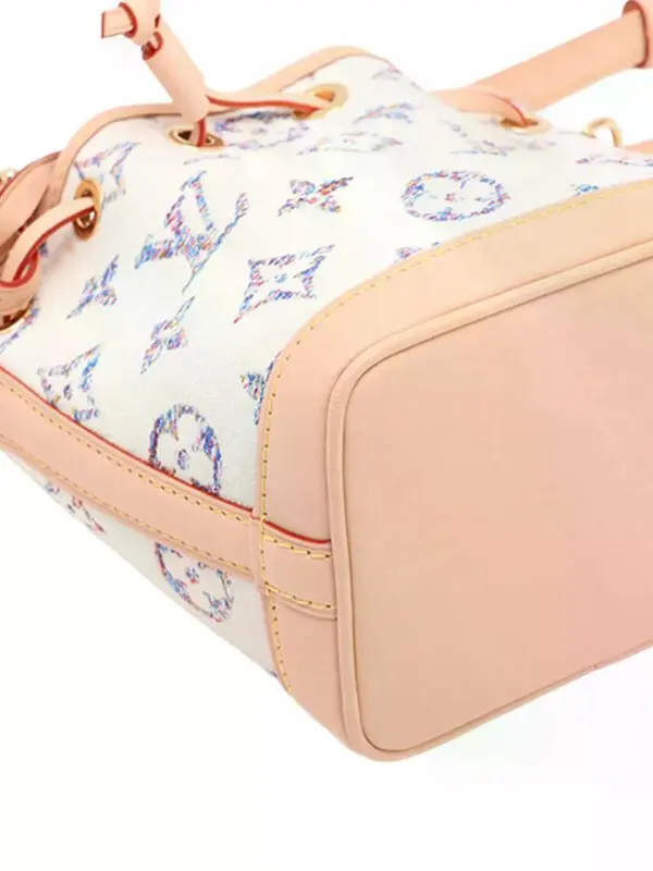 LOUIS VUITTON 2021-2026 Monogram Jacquard Nano Noe Bucket Bag - White