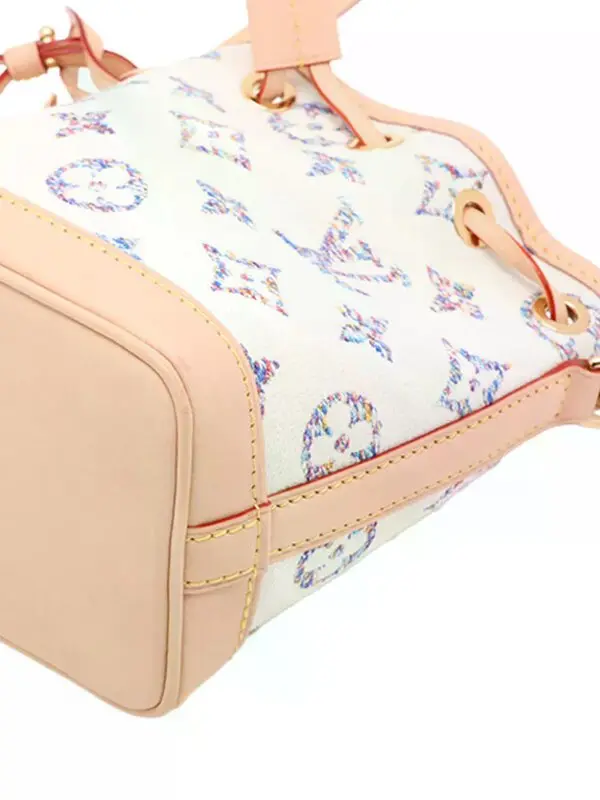LOUIS VUITTON 2021-2026 Monogram Jacquard Nano Noe Bucket Bag - White