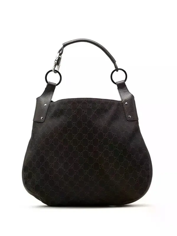 Gucci 2000-2015 Large Gg Denim Hobo Bag - Brown