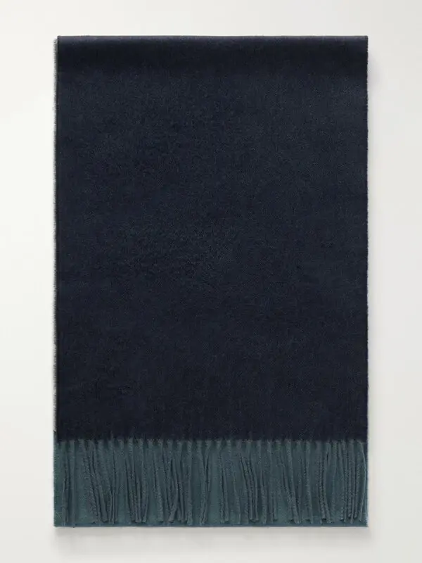 Johnstons Of Elgin Umbra Fringed Cashmere Scarf - Blue
