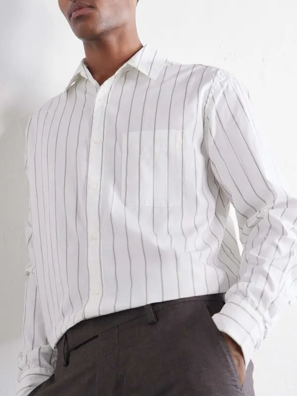 Mr P. Striped Cotton And Silk-blend Shirt