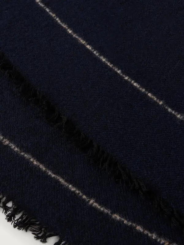 Johnstons Of Elgin Usan Frayed Cashmere Scarf - Blue