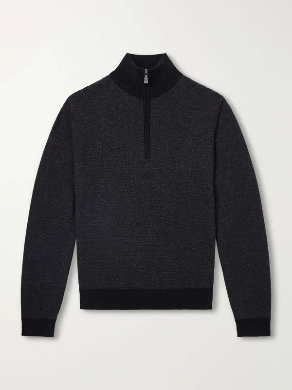 Frescobol Carioca Heitor Merino Wool Half-zip Sweater